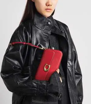 COACH Leather Jet Shoulder Bag - Red