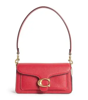 COACH Pebbled Leather Tabby 20 Shoulder Bag - Red