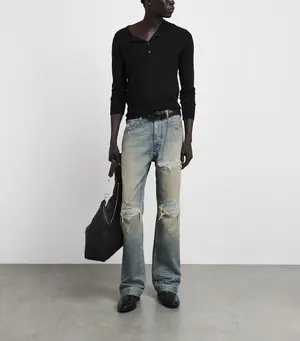 Amiri Ripped Repair Mx1 Straight Jeans