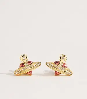 VIVIENNE WESTWOOD Diamante Heart Earrings - Gold
