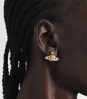 VIVIENNE WESTWOOD Diamante Orb Heart Earrings