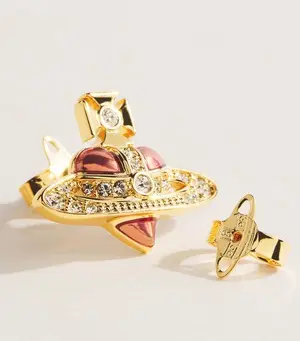 VIVIENNE WESTWOOD Diamante Orb Heart Earrings