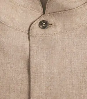 Eskandar Virgin Wool-cashmere Double Stand-collar Shirt