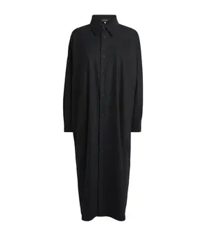 Eskandar Virgin Wool-cashmere Wide Midi Shirt Dress