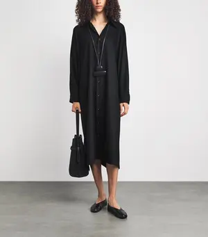 Eskandar Virgin Wool-cashmere Wide Midi Shirt Dress