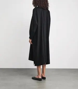 Eskandar Virgin Wool-cashmere Wide Midi Shirt Dress