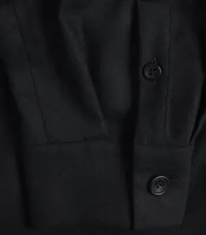 Eskandar Virgin Wool-cashmere Wide Midi Shirt Dress