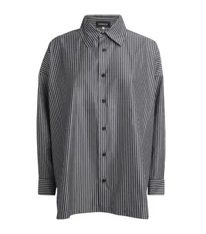 Eskandar Wide Stripe A-line Shirt - Grey