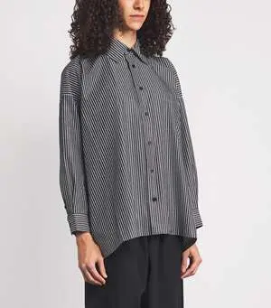 Eskandar Wide Stripe A-line Shirt