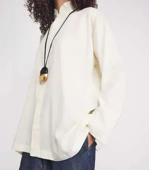 Eskandar Brushed Double Stand-collar Shirt