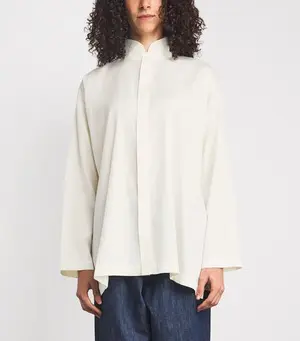 Eskandar Brushed Double Stand-collar Shirt
