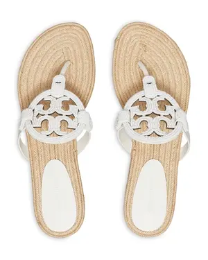 Tory Burch Embellished Espadrille Sandals - Cream