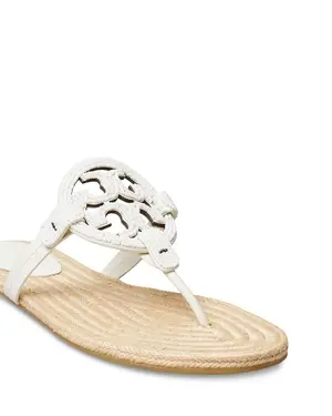 Tory Burch Embellished Espadrille Sandals - Cream