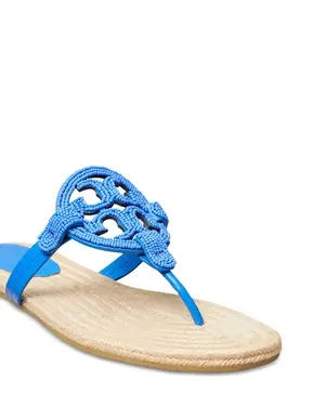 Tory Burch Beaded Espadrille Sandals - Deep Blue