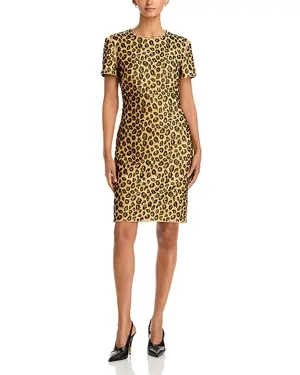 TOCCIN Yvette Embellished Leopard Print Dress