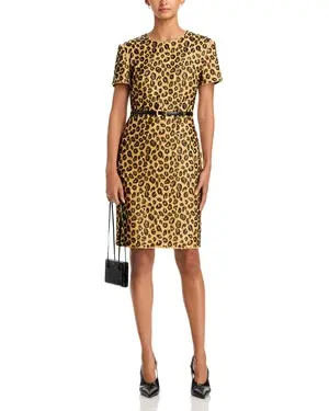 TOCCIN Yvette Embellished Leopard Print Dress