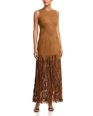 TOCCIN Seamed Fringe Mini Dress