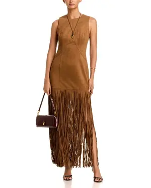 TOCCIN Seamed Fringe Mini Dress