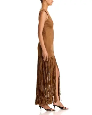 TOCCIN Seamed Fringe Mini Dress