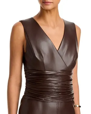 TOCCIN Fabiana Faux Leather Midi Dress