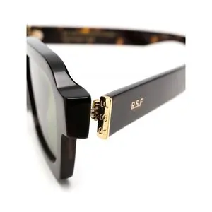 RETROSUPERFUTURE Caro Tortoiseshell-effect Rectangle Sunglasses - Black