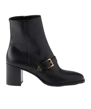 Prada Leather Booties - Black