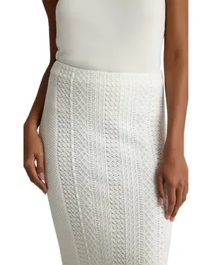 St. John Textured Crochet Midi Skirt