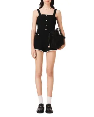 Maje Fitted Tweed Playsuit