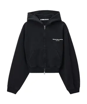 Alexander Wang Logo Print Zip-up Hoodie