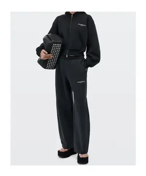 Alexander Wang Logo Print Zip-up Hoodie