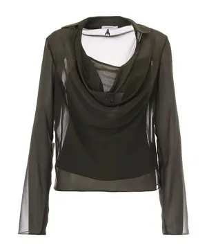 Patrizia Pepe Draped Semi-sheer Top