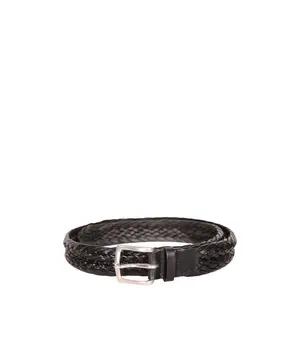 Orciani Masculine Braided Belt - Black