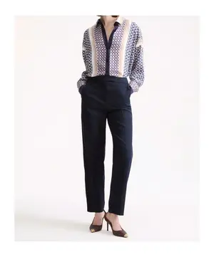 Marella Stretch Cotton-lyocell Blend Trousers With Side Pockets