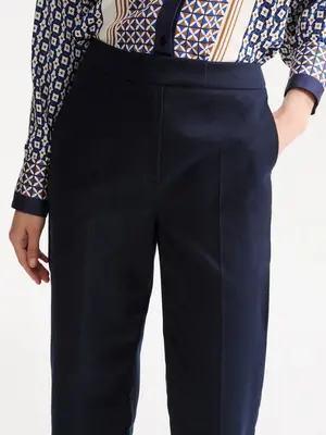 Marella Stretch Cotton-lyocell Blend Trousers With Side Pockets
