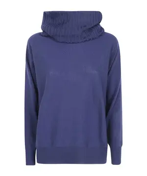 D.exterior High-neck Knit Sweater - Blue