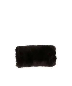 YVES SALOMON Plush Fur Hat - Brown