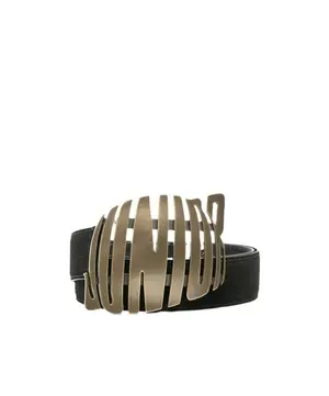 JEAN PAUL GAULTIER Logo-buckle Suede Belt - Black