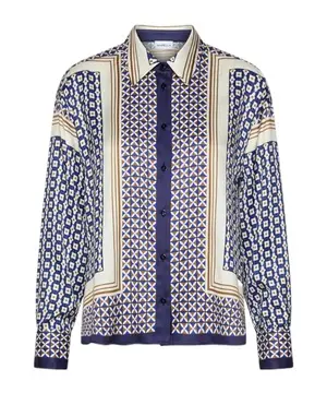 Marella Printed Long Sleeve Shirt - White