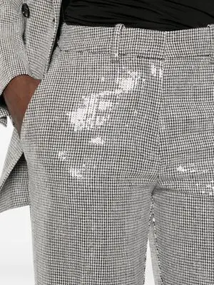 ERMANNO FIRENZE Sequin-embellished Houndstooth Trousers