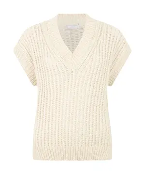 Peserico Cable Knit V-neck Knitted Top