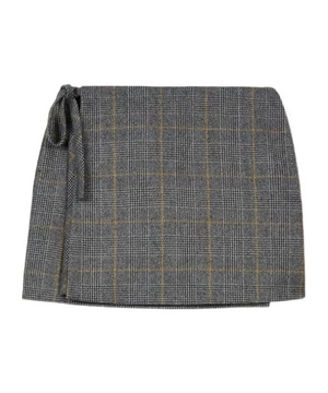 Kenzo Checked Wool Tweed Wrap Mini Skirt
