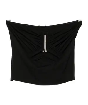 Rick Owens Ruched Strapless Bandeau Top With Cutout Detail