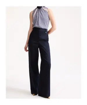 Marella Stretch Lyocell And Cotton Blend Trousers