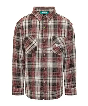 BARROW Checked Graphic Flannel Shirt - No