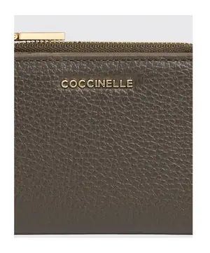 COCCINELLE Small Metallic Grained-leather Wallet