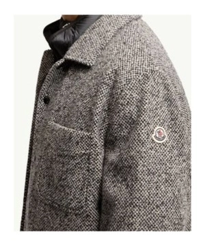 Moncler Melange Logo Patch Button-up Shirt