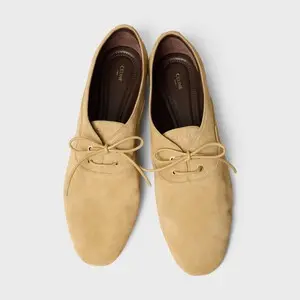 Celine Ballet Lace-up Shoe In Suede Calfskin