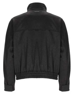 LARDINI High Neck Wool Bomber Jacket