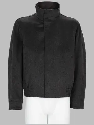 LARDINI High Neck Wool Bomber Jacket