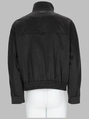 LARDINI High Neck Wool Bomber Jacket